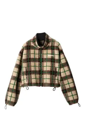 Miu Miu Checked Teddy Jacket - Albino/cocoa