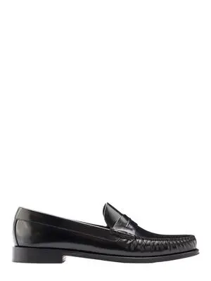 TOM FORD Polished Leather Loafers - Black