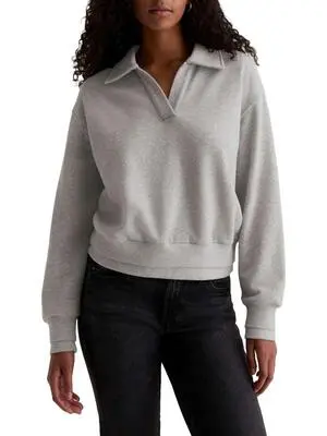 Ag Carol Split Neck Knit Pullover - Heather Grey
