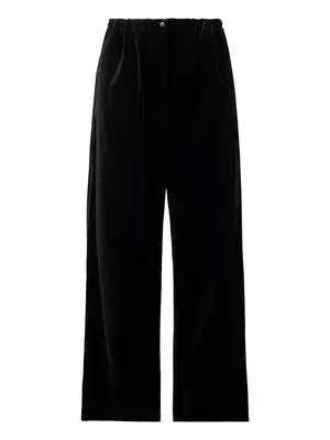 COLLEEN ALLEN Cotton-velvet Relaxed Fit Pants - Black