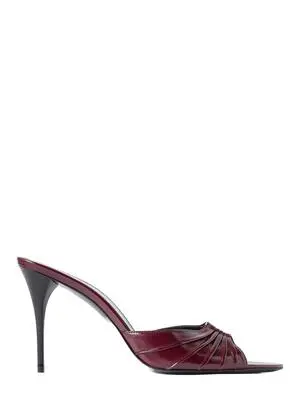 Saint Laurent Babylone Embellished Patent-leather Mules - Burgundy