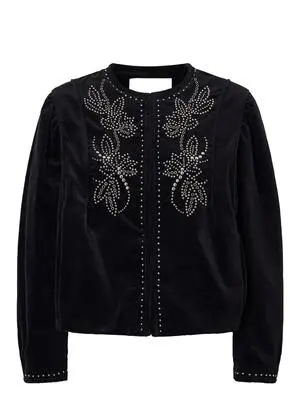 Isabel Marant Pietra Studded Cotton-velvet Jacket - Black