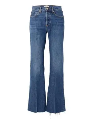 FRAME The Lax Distressed Flared Jeans - Blue
