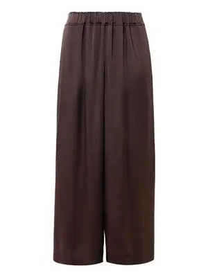 LIBEROWE Satin-crepe Wide-leg Pants - Brown