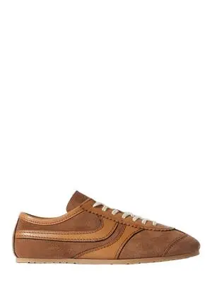 DRIES VAN NOTEN Leather-Trimmed Suede Sneakers