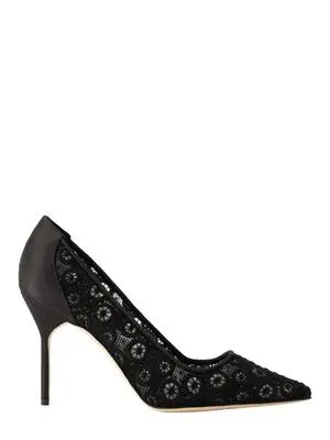 Manolo Blahnik Bb 90 Lace Pumps - Black