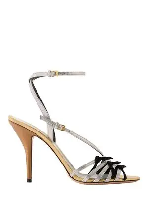 Valentino Garavani Nodine 100 Metallic-leather Sandals - Silver