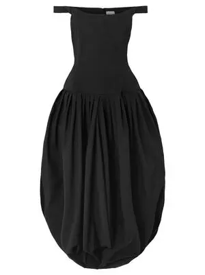 Magda Butrym Silk-poplin Midi Dress - Black