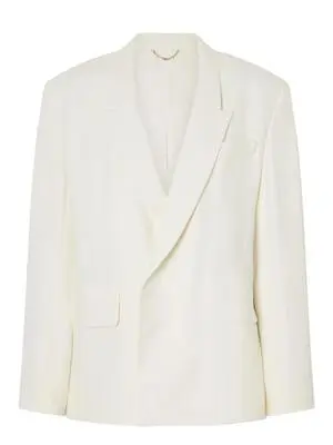 Victoria Beckham Oversized Double-breasted Crepe Blazer - Ivory