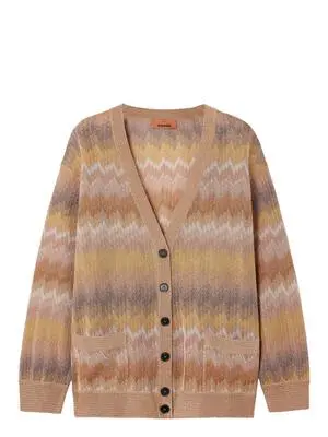 Missoni Metallic Crochet-knit Cardigan - Gold