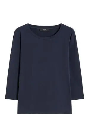Max Mara Stretch Cotton Jersey T-shirt - Navy
