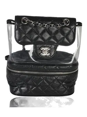 CHANEL Crumpled Calfskin PVC Mini Backpack