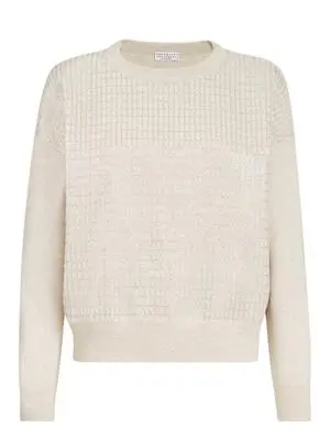 Brunello Cucinelli Sequin-embellished Crew-neck Sweater - Beige