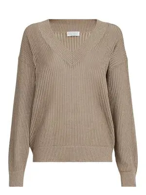 Brunello Cucinelli Cotton-blend Sweater - Brown