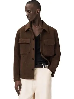 ALLSAINTS Cayson Wool Blend Jacket Cider Brown