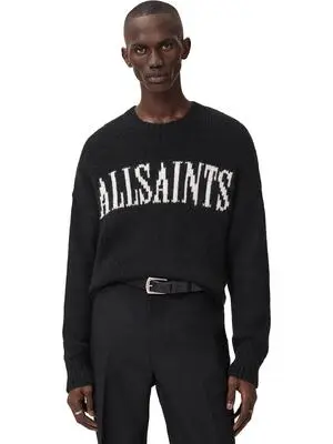 ALLSAINTS Stokes Oversized Boxy Sweater - Black/cream White