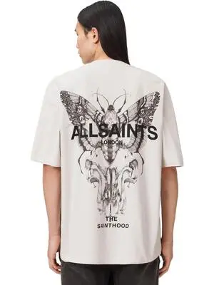 ALLSAINTS Hallis Oversized Graphic T-shirt - Dusk White