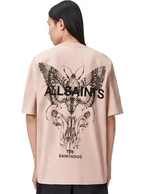 ALLSAINTS Hallis Oversized Graphic T-shirt - Sunbaked Pink