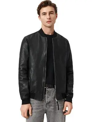 ALLSAINTS Morten Leather Bomber Jacket - Black
