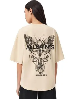 ALLSAINTS Halis Oversized Amelie T-Shirt Sandy White