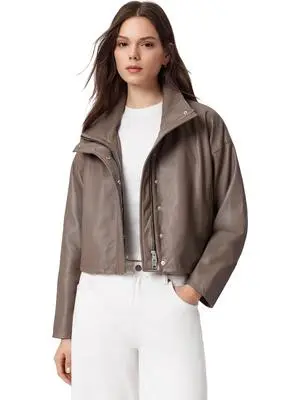 ALLSAINTS Ryder Leather Jacket - Mocha Brown