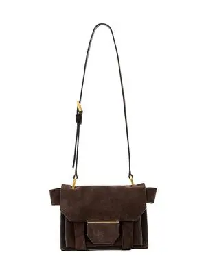 ALLSAINTS Ursa Mini Suede Crossbody Bag - Brown