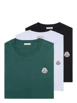Moncler Logo Patch Cotton T-shirt - Multicolor