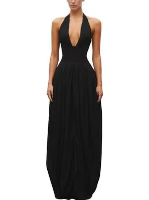 HEIRESS BEVERLY HILLS Halter Corset Gown - Black