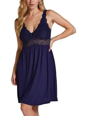 Hunkemoller Nora Lace Slip Dress - Blue
