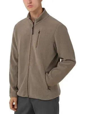 Boggi Milano Full Zip Wool Teddy Sweatshirt - Taupe