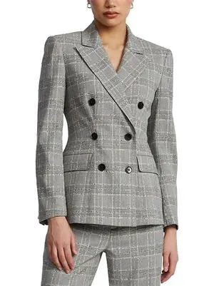 Bcbgmaxazria Glen Plaid Double-breasted Blazer - Black/ White