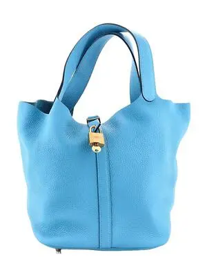 HERMES Gm Picotin Lock Bag Clemence - Blue