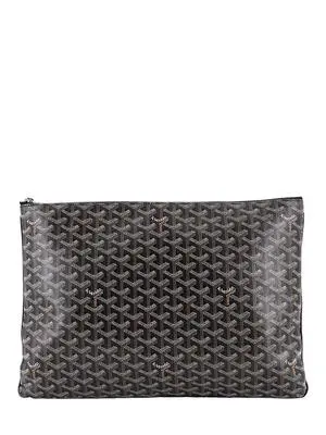 GOYARD Gm Senat Zip Pouch Coated Canvas - Black