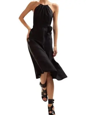 Cynthia Rowley Talita Silk Wrap Dress - Black