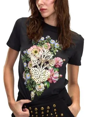 Cynthia Rowley Heart Of Gold Tee - Black