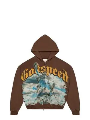 GODSPEED Chrome Liberty Zip V2 Hoodie - Brown Wash