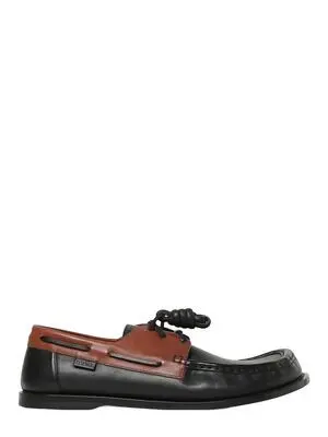 Loewe Campo Boat Shoe - Dark Caramel/black