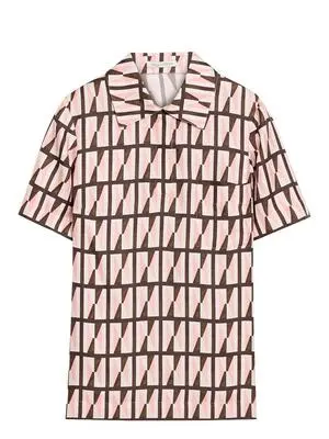 EMILIA WICKSTEAD Antonia Printed Silk-twill Shirt - Pastel Pink