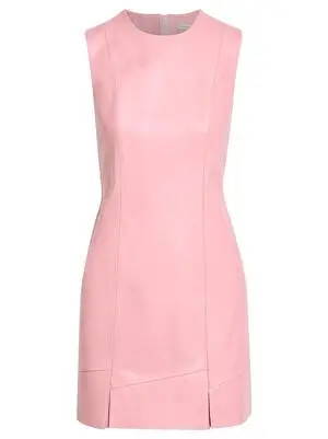 EMILIA WICKSTEAD Cannie Pleated Leather Mini Dress - Pink