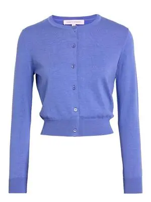 Carolina Herrera Silk And Cotton-blend Cardigan - Light Blue