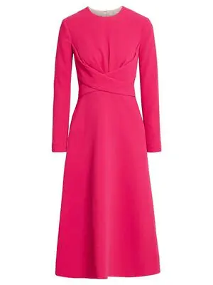EMILIA WICKSTEAD Draped Crepe Midi Dress - Fuchsia