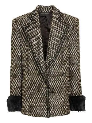 BRONX AND BRONCO Kacey Metallic Tweed Blazer - Black