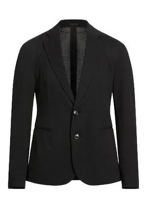 Emporio Armani Single-breasted Checked Jacquard Blazer - Black