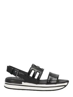 Hogan Sandals In Leather - Black