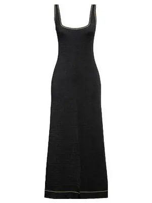GANNI Maxi Dress Recycled Polyester Blend - Black