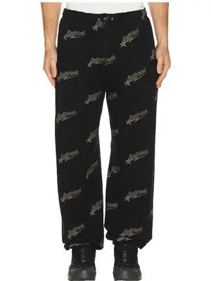 BADFRIEND Star Sweatpant In Black - Black & Charcoal