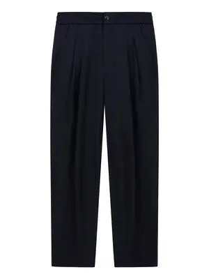 Giorgio Armani Chevron Viscose Twill Two-pleat Trousers - Black