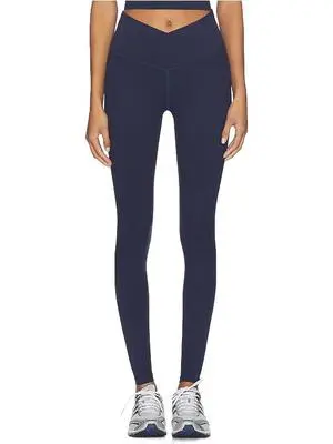 WELLBEING + BEINGWELL Flowwell Callista Crossover Legging In Navy - Peacoat