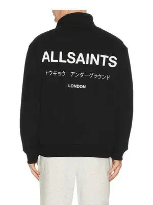 ALLSAINTS Underground Half Zip Sweatshirt - Jet Black