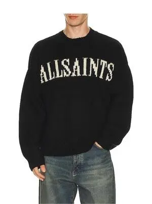 ALLSAINTS Stokes Crew Neck Sweater - Black & Ecru White